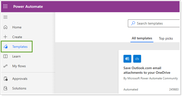 Use Power Automate Flow Templates